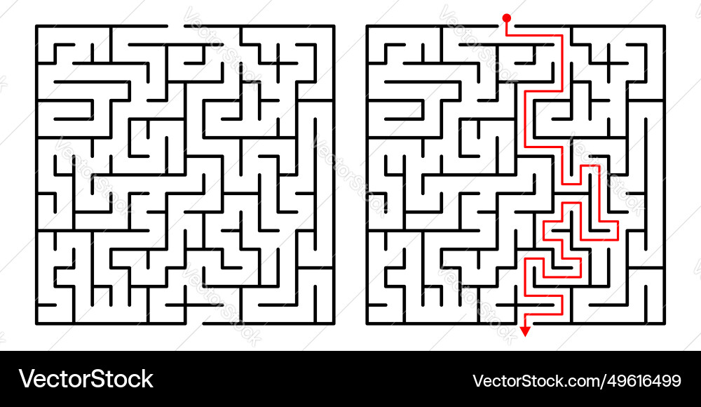 Simple Easy Maze Vector Images (over 610)