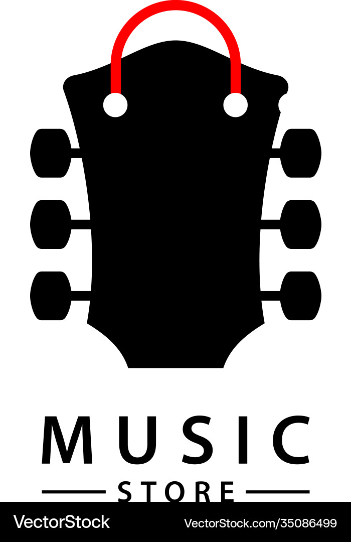 Design-Ikone des Logos des Musikgeschäfts Vektorbild