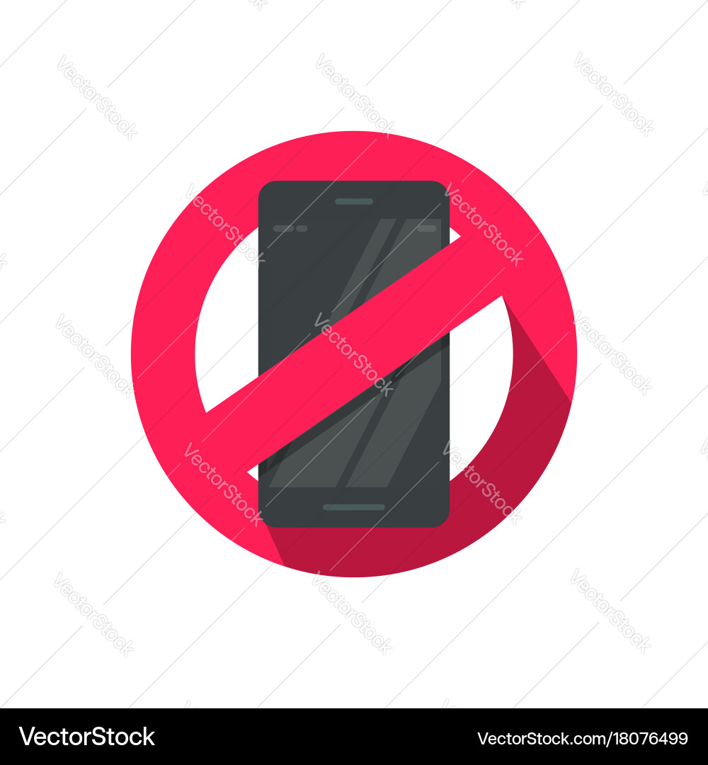No mobile phone sign flat Royalty Free Vector Image