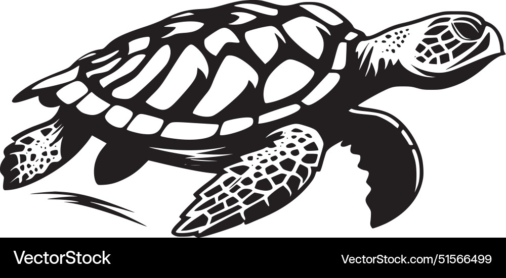 Turtle - minimalist and flat logo Royalty Free Vector Image