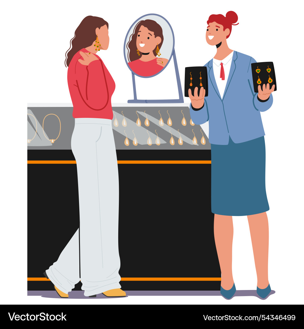 Young attractive woman client character choosing Vector Image