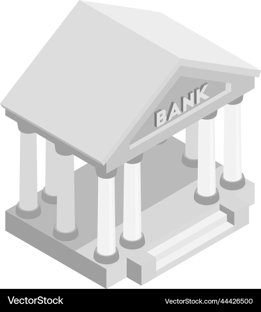 Bank Isometric Building Icon Royalty Free Vector Image