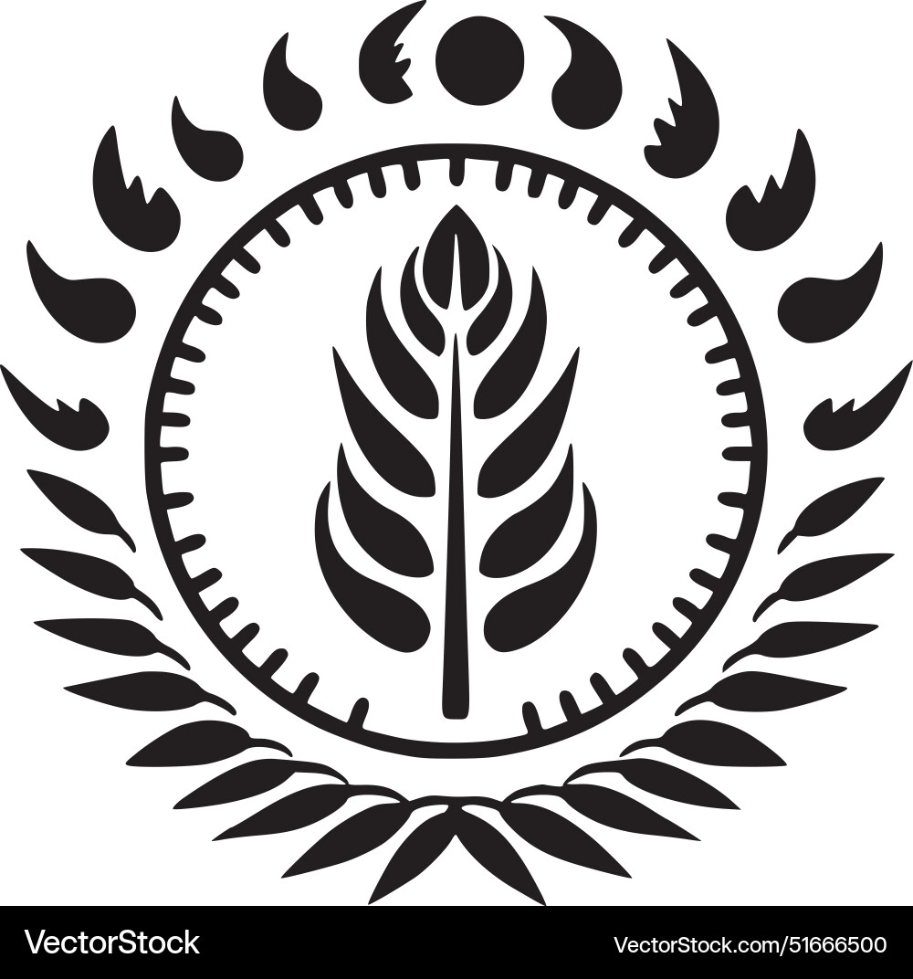 Boho - black and white isolated icon Royalty Free Vector