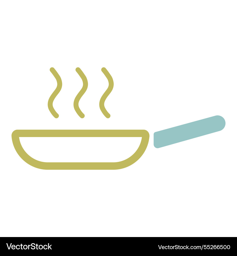 Frying pan flat icon kitchen appliance Royalty Free Vector