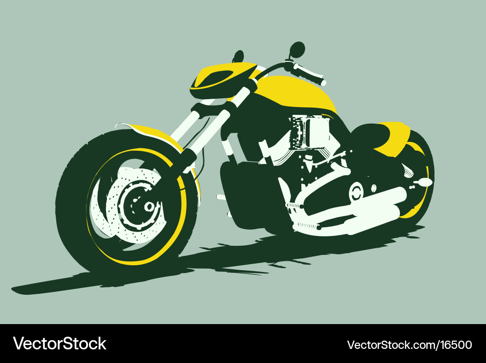 Harleycustom bike front view Royalty Free Vector Image