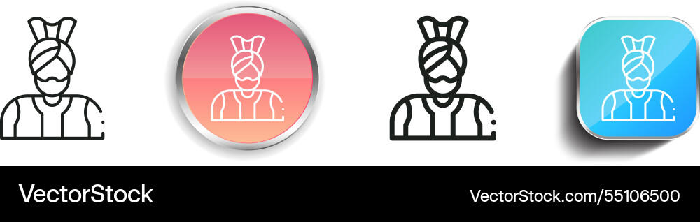 Indian icon thin linear regular and button style Vector Image