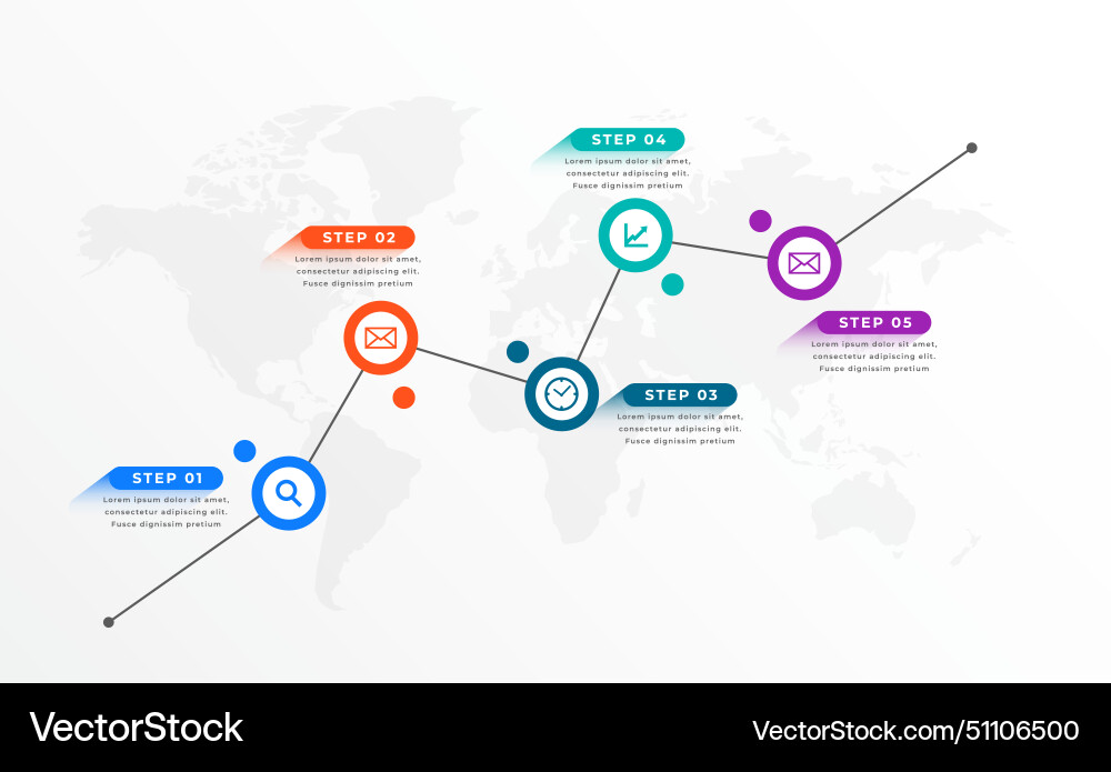 Infographic strategy path layout track and reach Vector Image