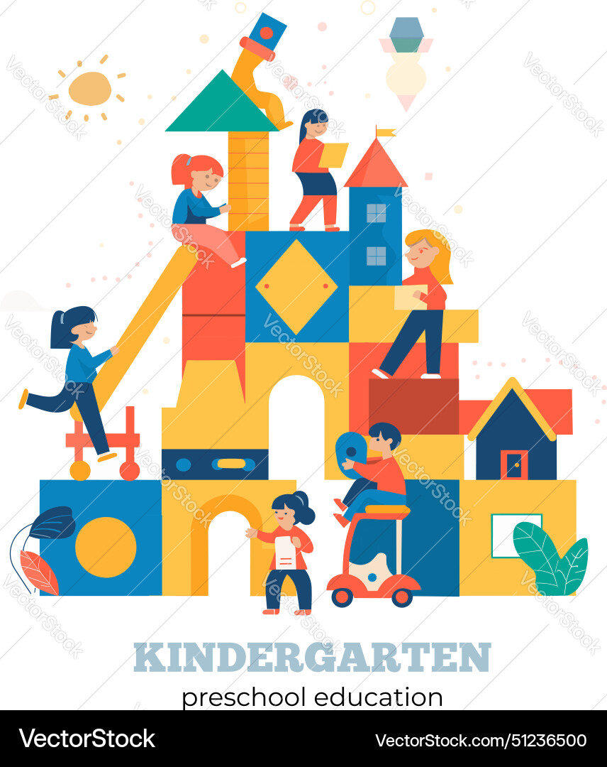 Kindergarten preschool education Royalty Free Vector Image