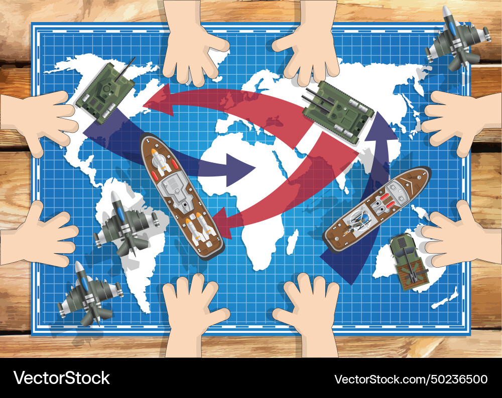 Map of military operations Royalty Free Vector Image