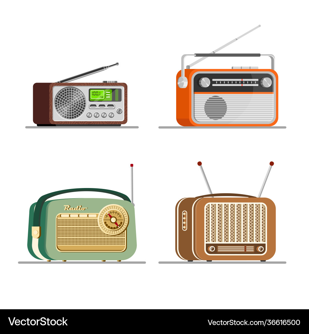 Radio tuners set Royalty Free Vector Image - VectorStock