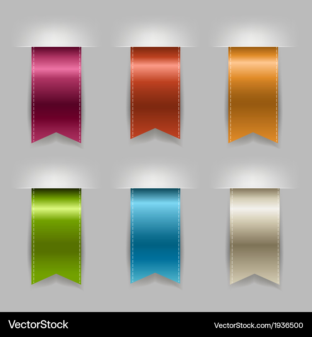 Realistic ribbon set Royalty Free Vector Image