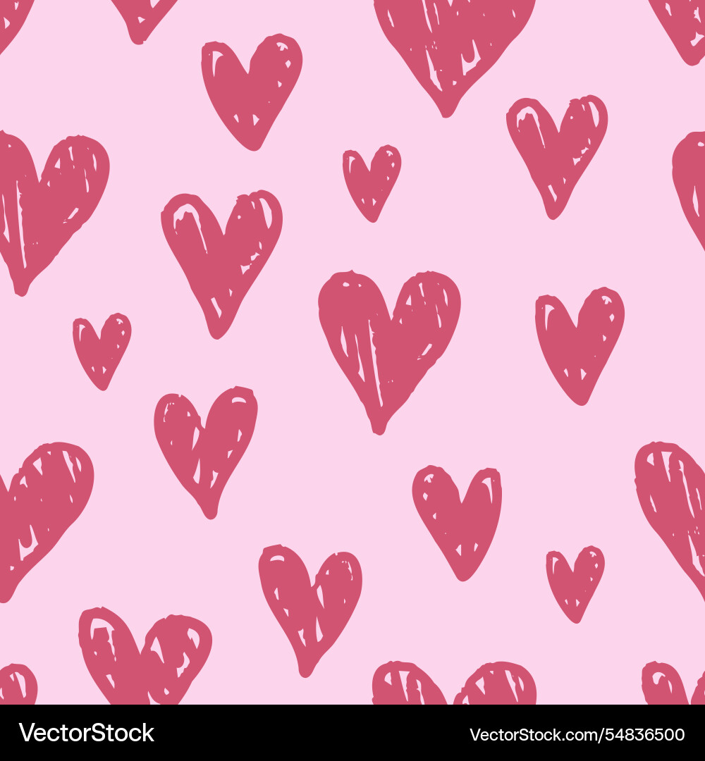 Romantic Hearts Pattern - Pink Royalty Free Vector Image