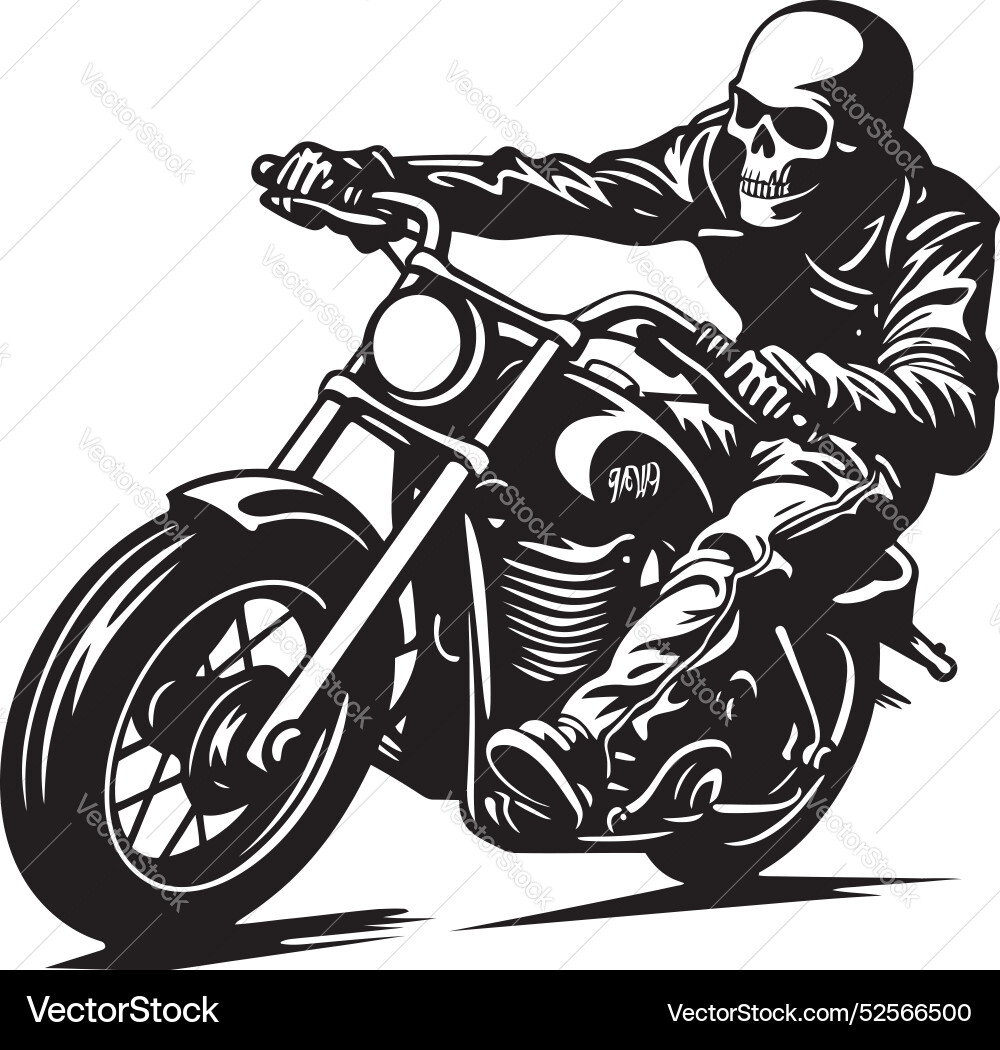 Skull cruiser biker skeleton in leather jacket Vector Image