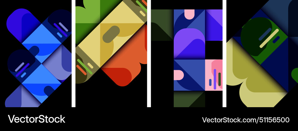 Vibrant collage with colorful blocks in different Vector Image