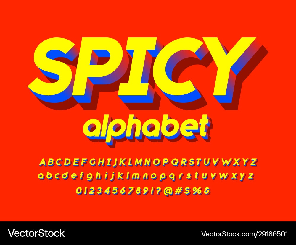 3d bold font Royalty Free Vector Image - VectorStock
