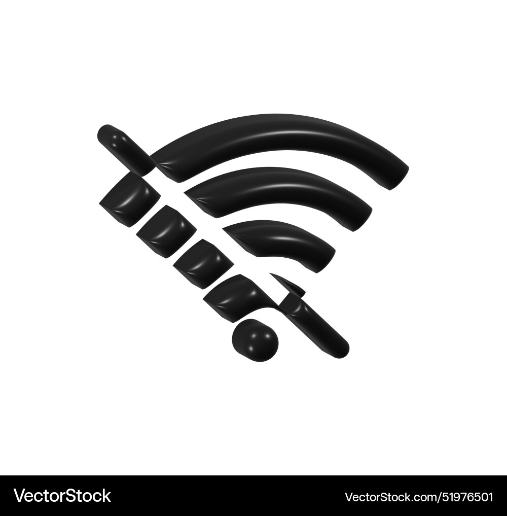 3d wireless network icon Royalty Free Vector Image