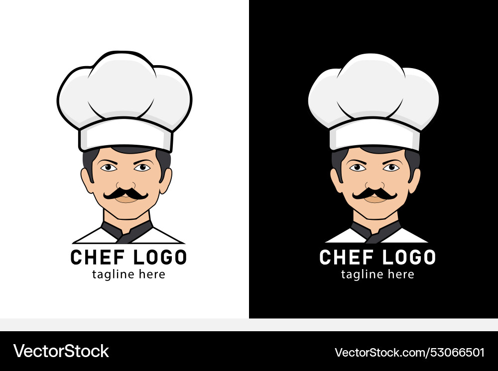 Cartoon chef logo Royalty Free Vector Image - VectorStock