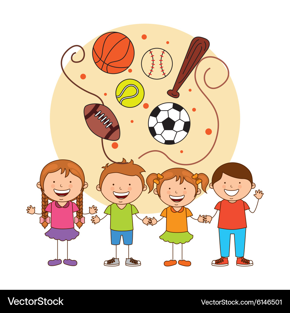 Children Playing Sports Royalty Free Vector Image