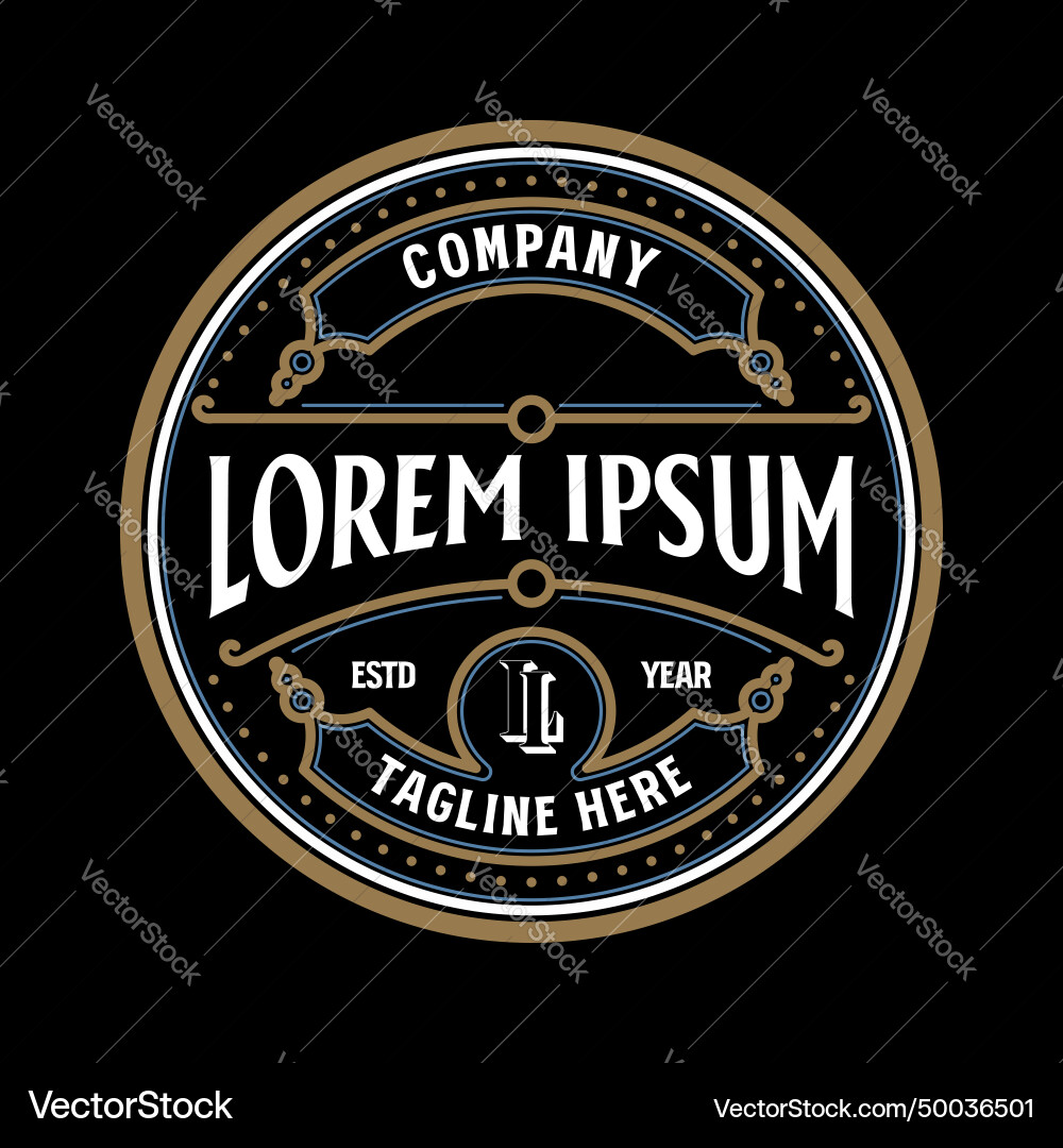 Circle round vintage border frame royal Royalty Free Vector