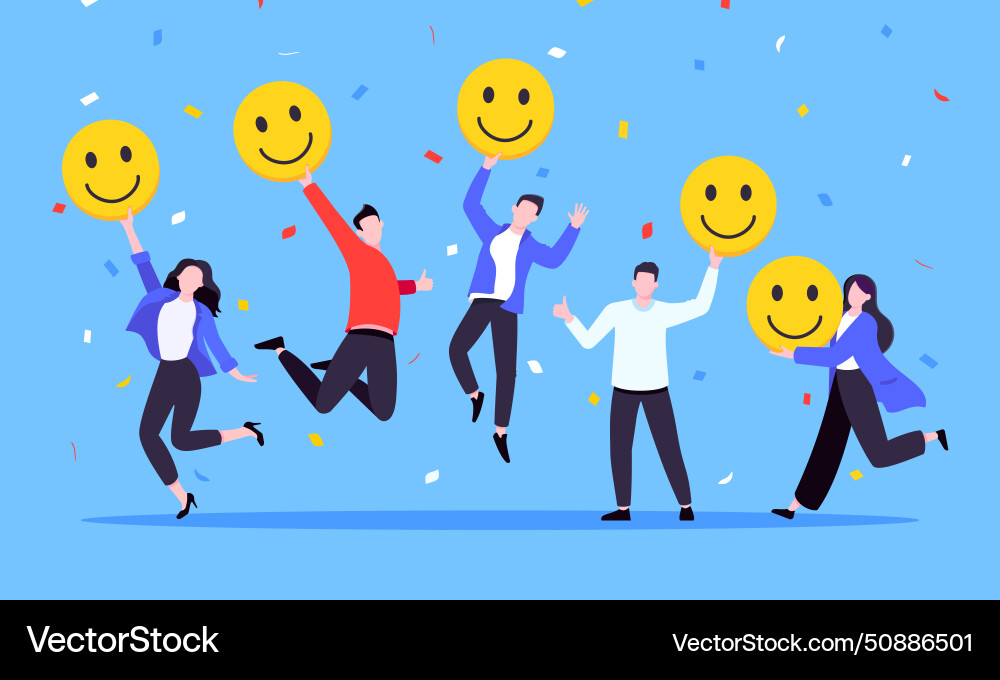 Employee satisfaction attitude survey feedback Vector Image