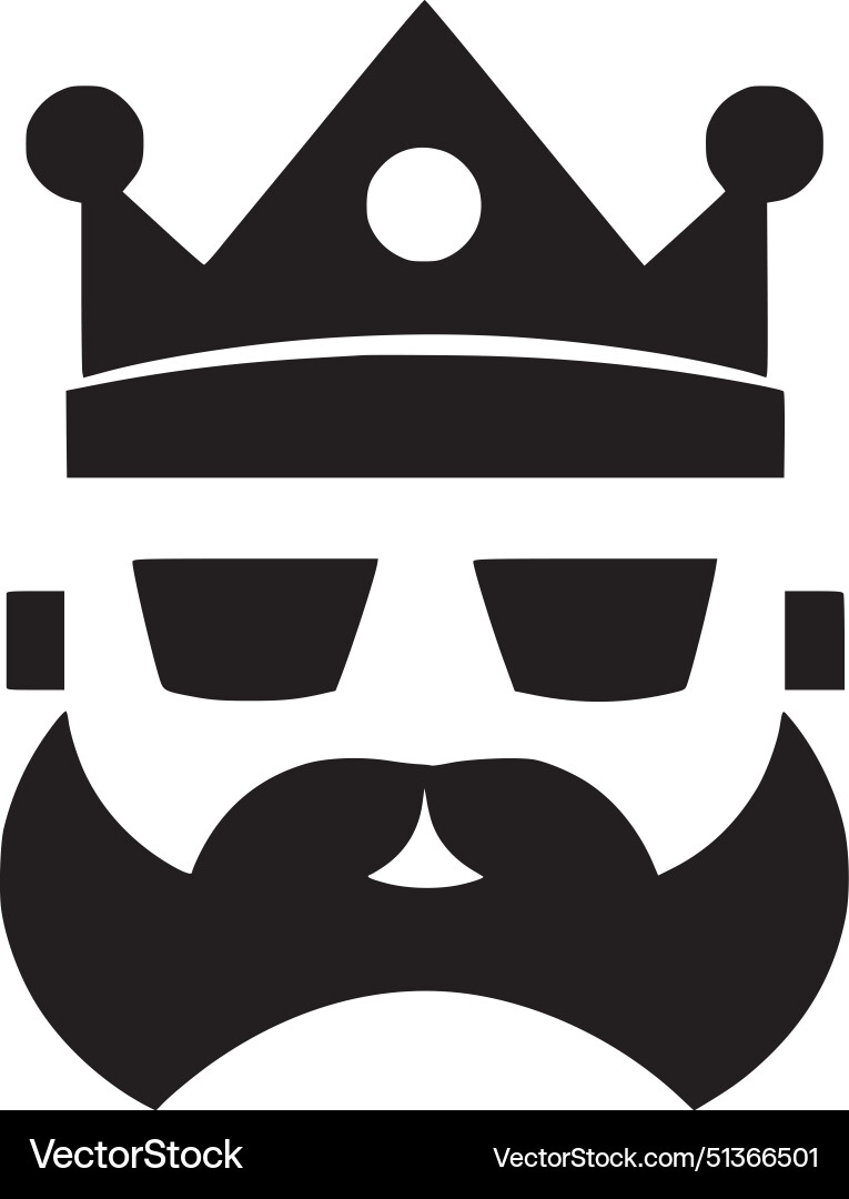 King - black and white isolated icon Royalty Free Vector