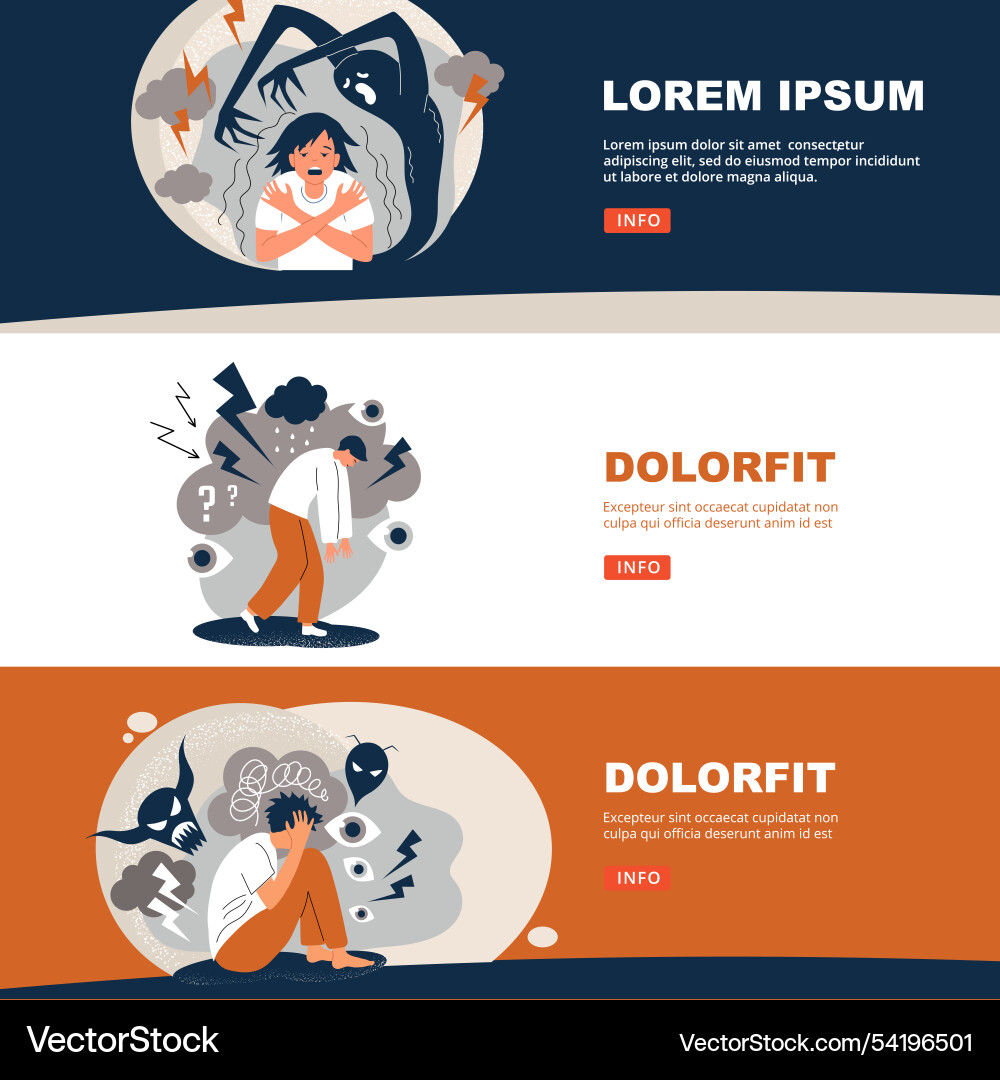 Mentale Problem Banner mit depressed Lizenzfreier Vektor