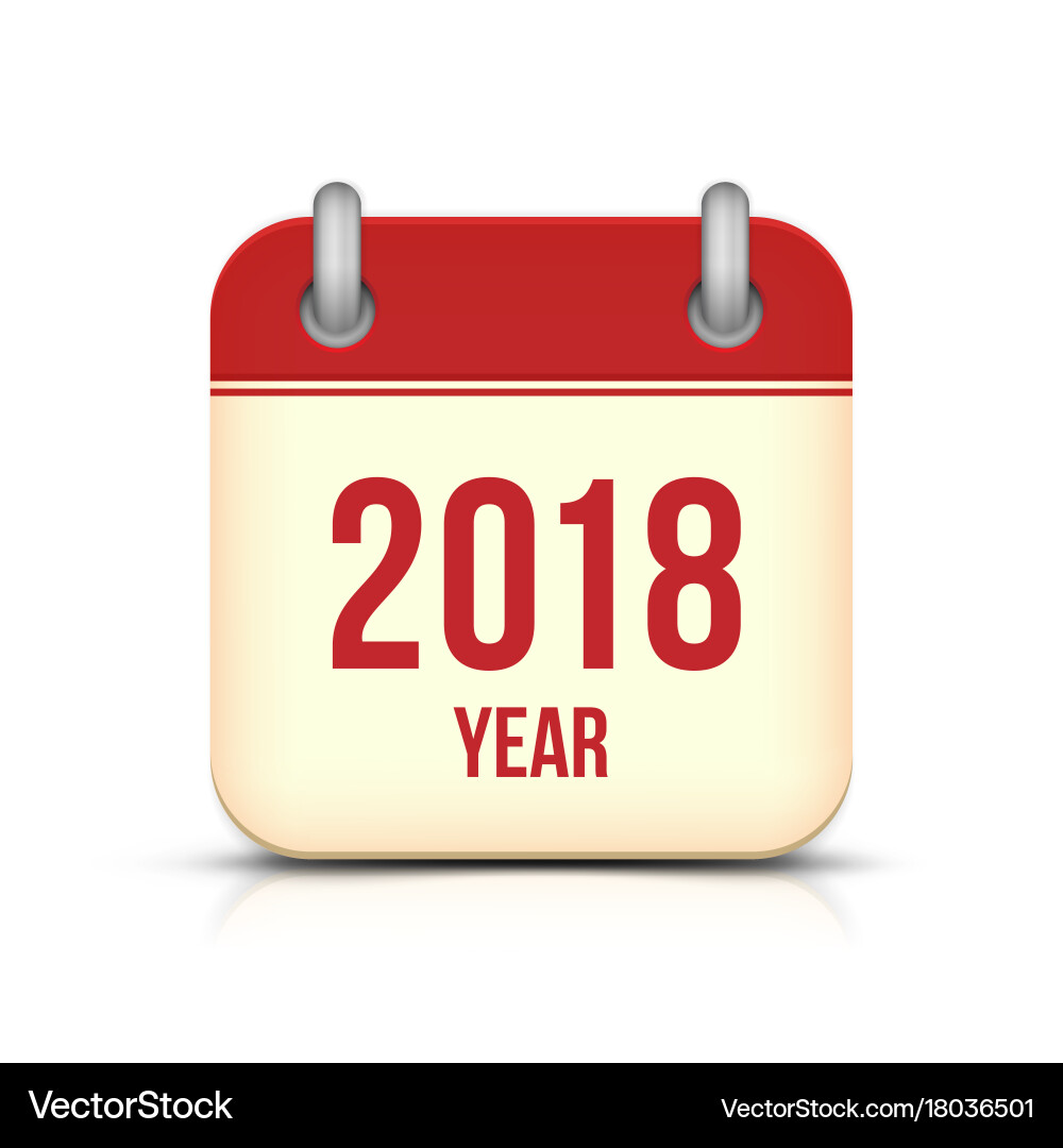 New year 2018 calendar icon Royalty Free Vector Image
