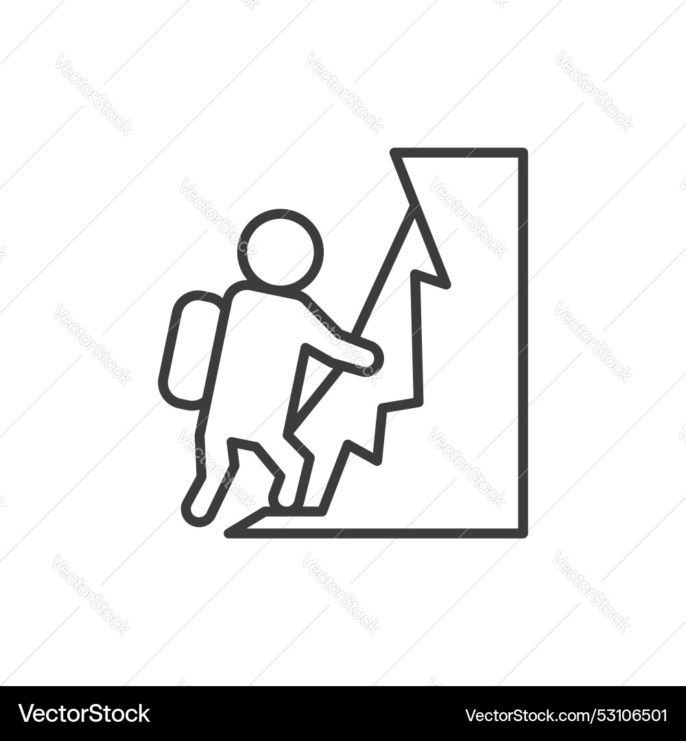 People climbing line icon isolated on white Vector Image
