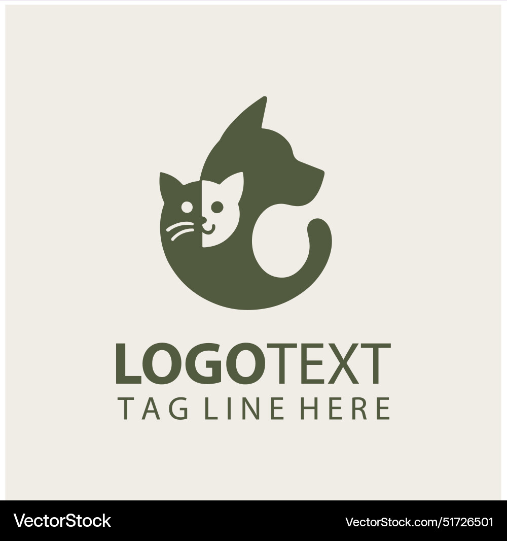 Pet cat logo Royalty Free Vector Image - VectorStock