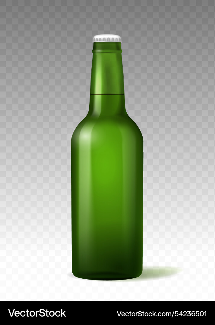 Realistic alcohol bottle green alcoholic package Vector Image