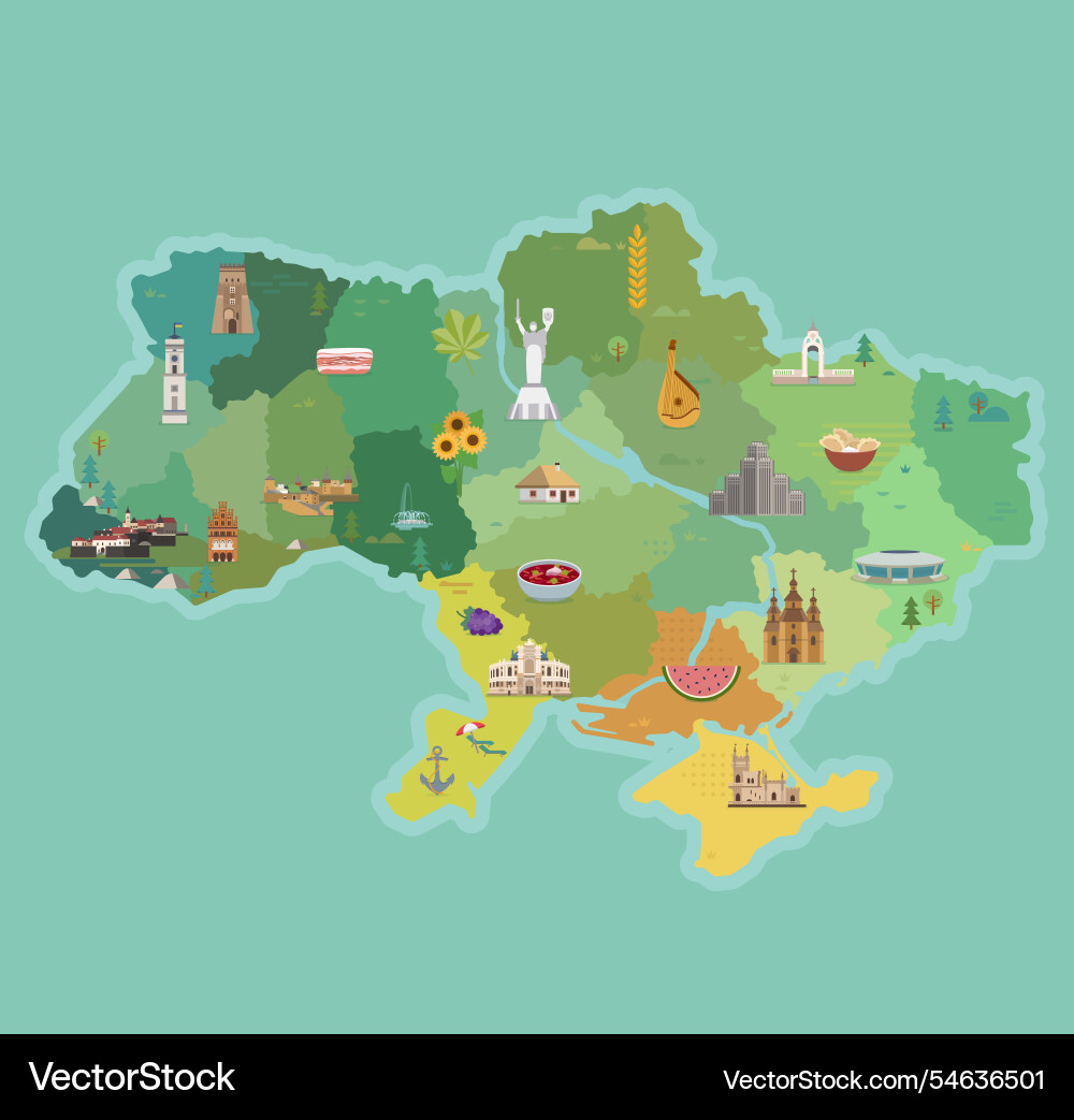 Stylized map of ukraine Royalty Free Vector Image