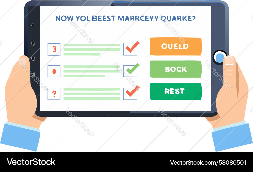 Tablet Poll & Quiz Interface Royalty Free Vector Image