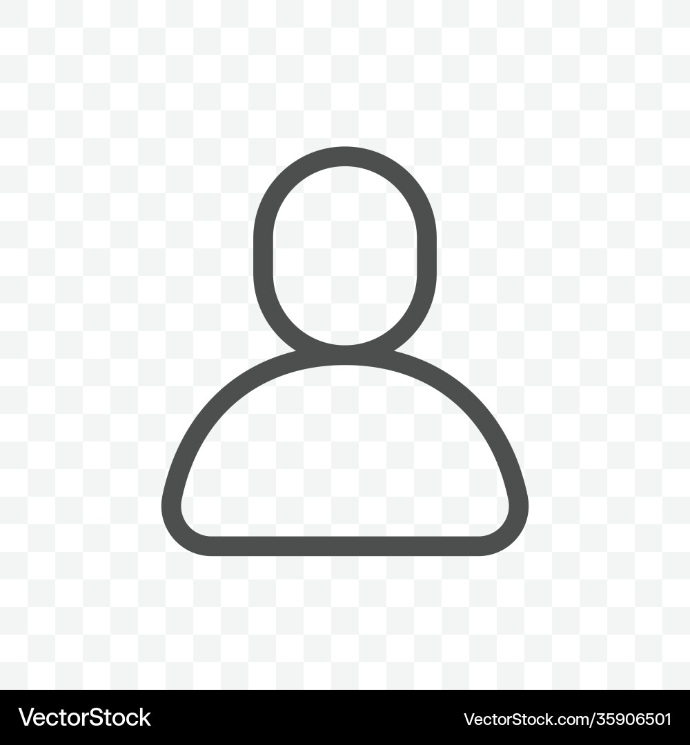 User profile icon isolated on transparent Vector Image