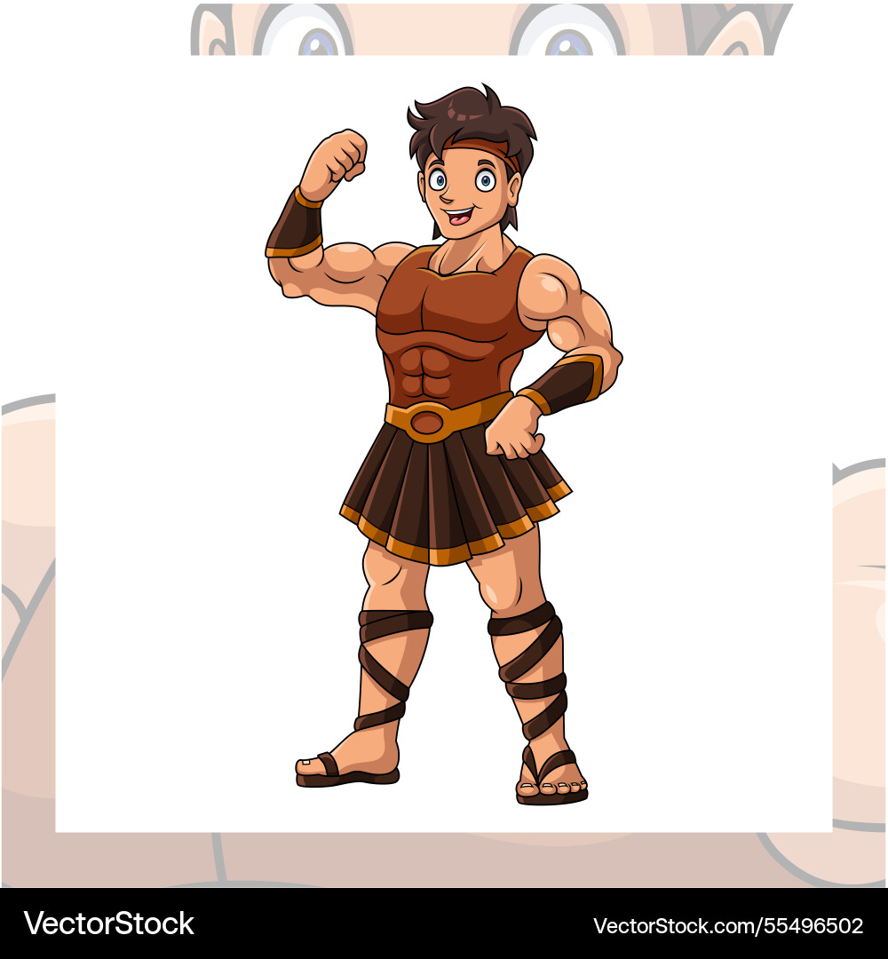 Cartoon heracles character design on white Vector Image