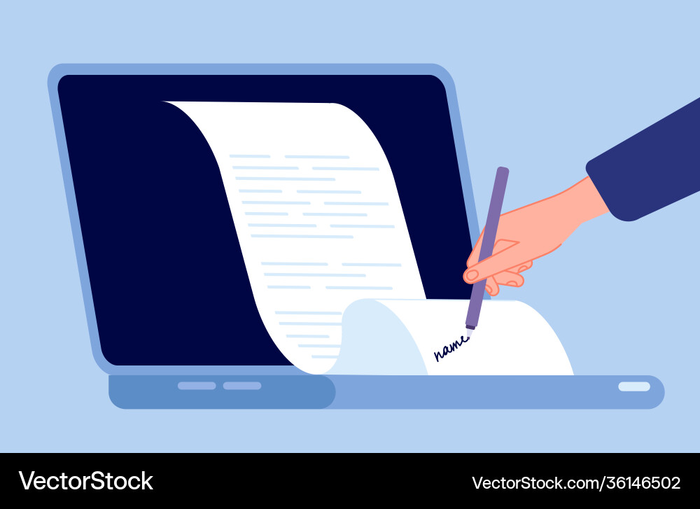 Electronic signature concept smart signs Vector Image