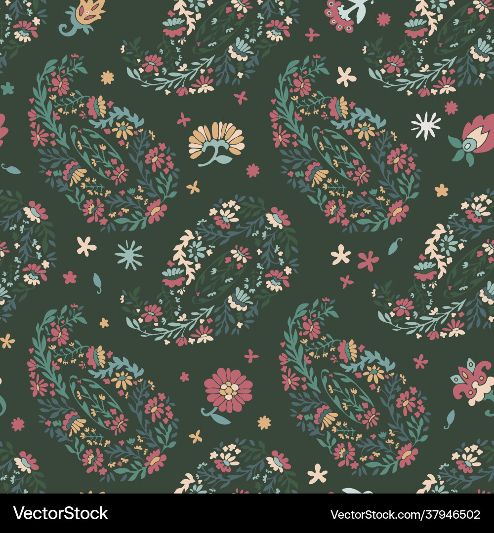 Floral seamless pattern with blooming flowers Vector Image
