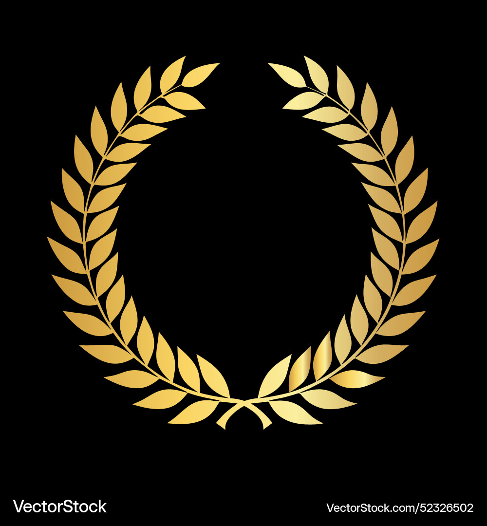 Golden laurel wreath Royalty Free Vector Image