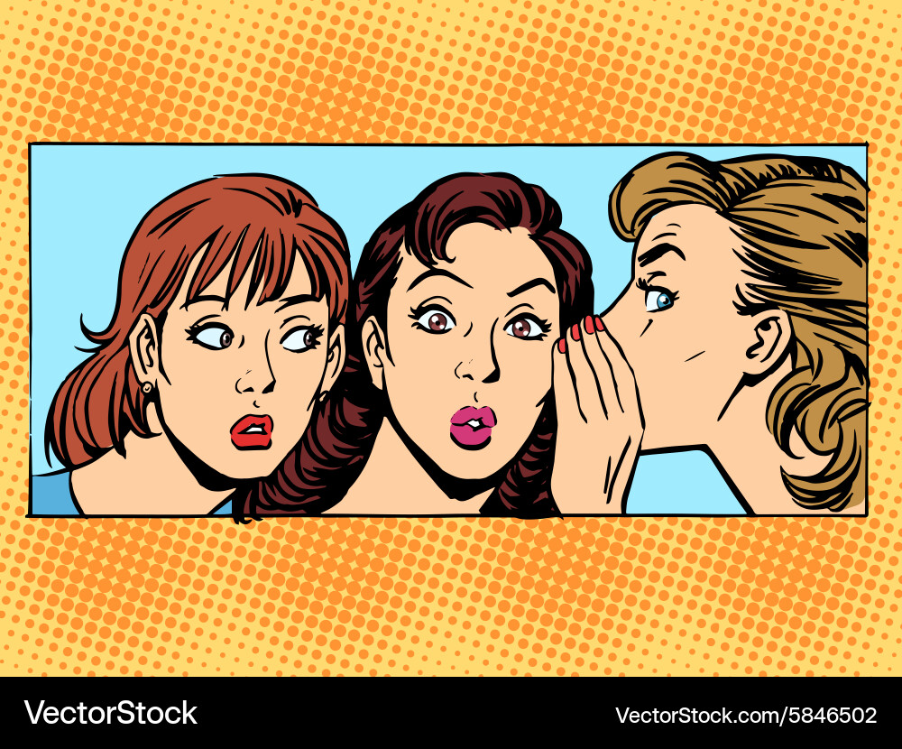 Gossip woman girlfriend Royalty Free Vector Image