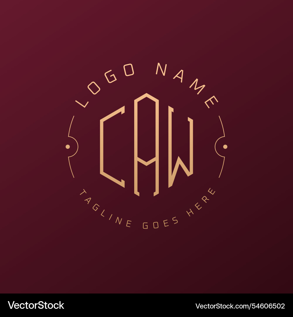 Luxury caw logo design elegant letter Royalty Free Vector