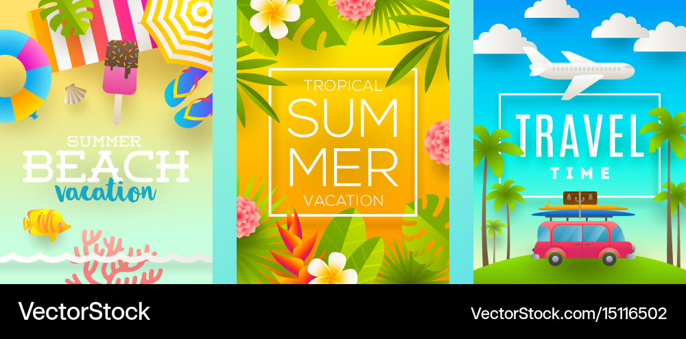 Summer holidays and tropical vacation design Vector Image