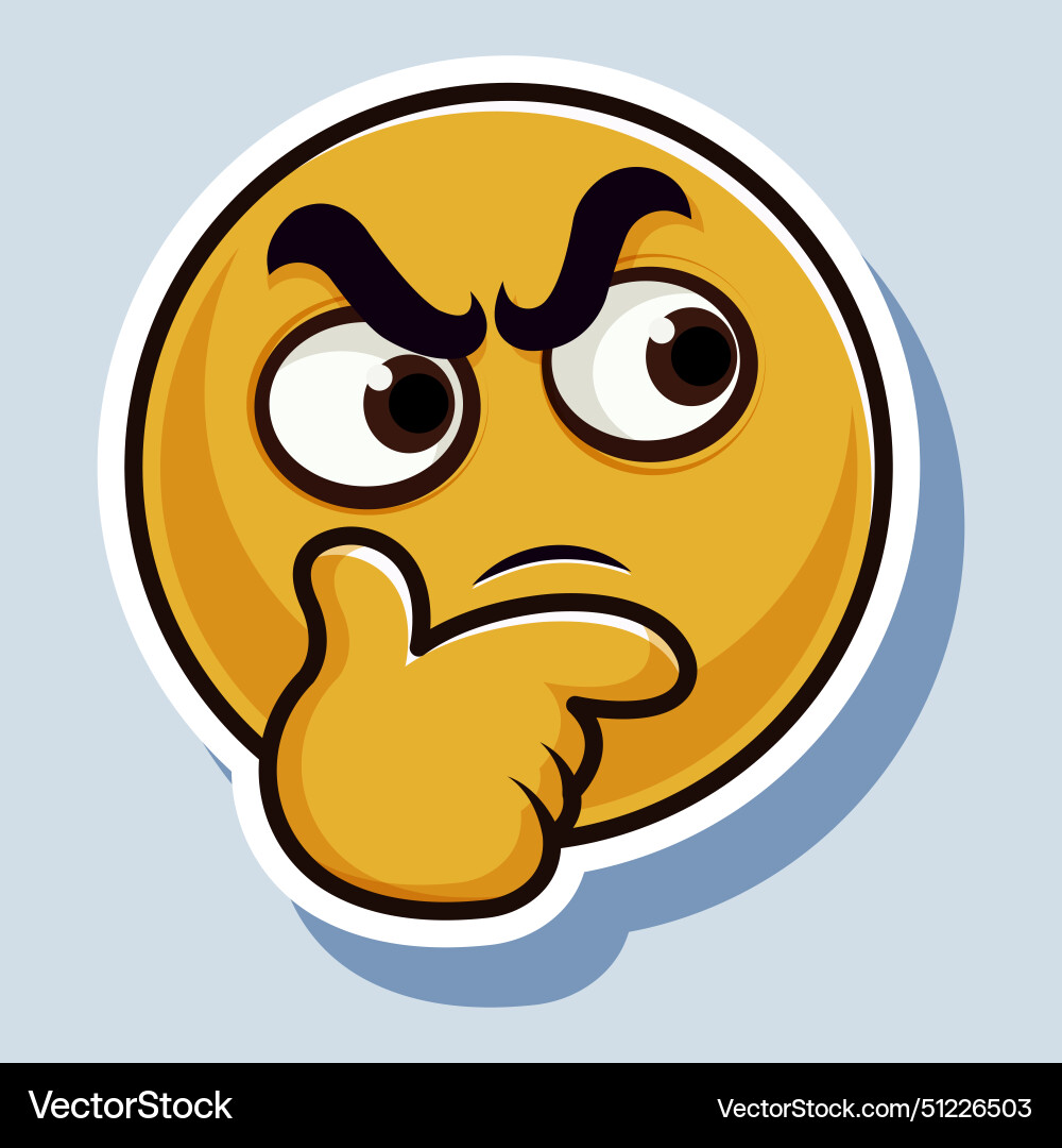 A of skeptical emoji Royalty Free Vector Image