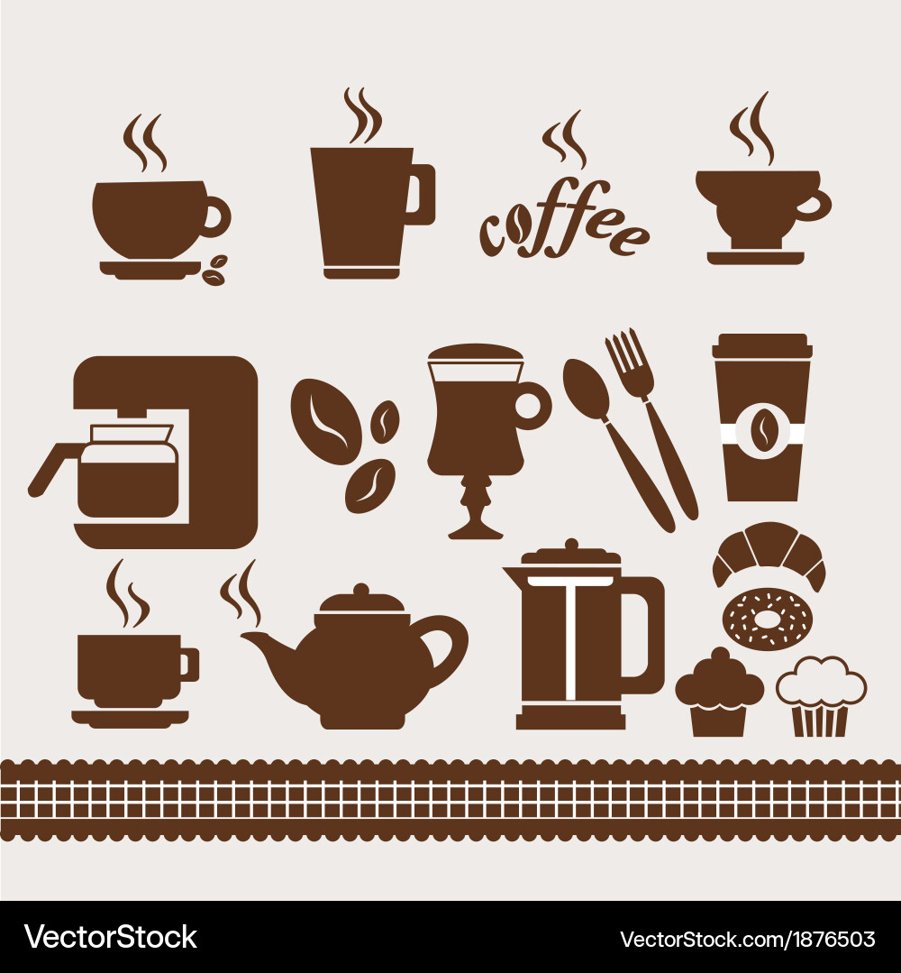 Coffee set Royalty Free Vector Image - VectorStock