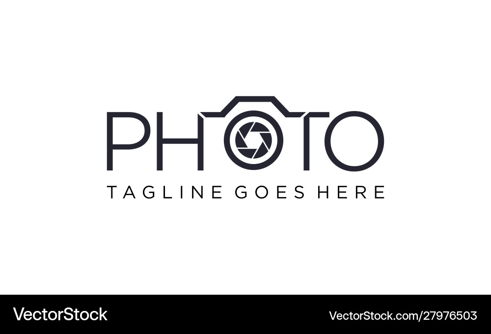 Creative camera for photography logo ideas Vector Image