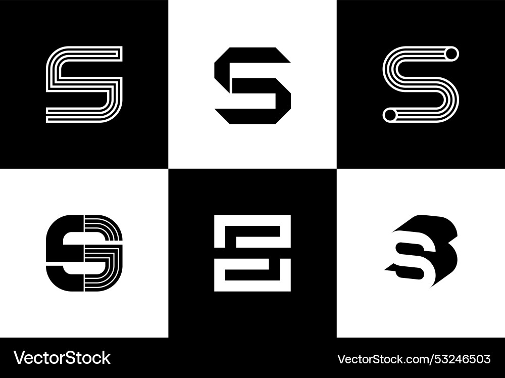 Letter s fonts and logo design Royalty Free Vector Image