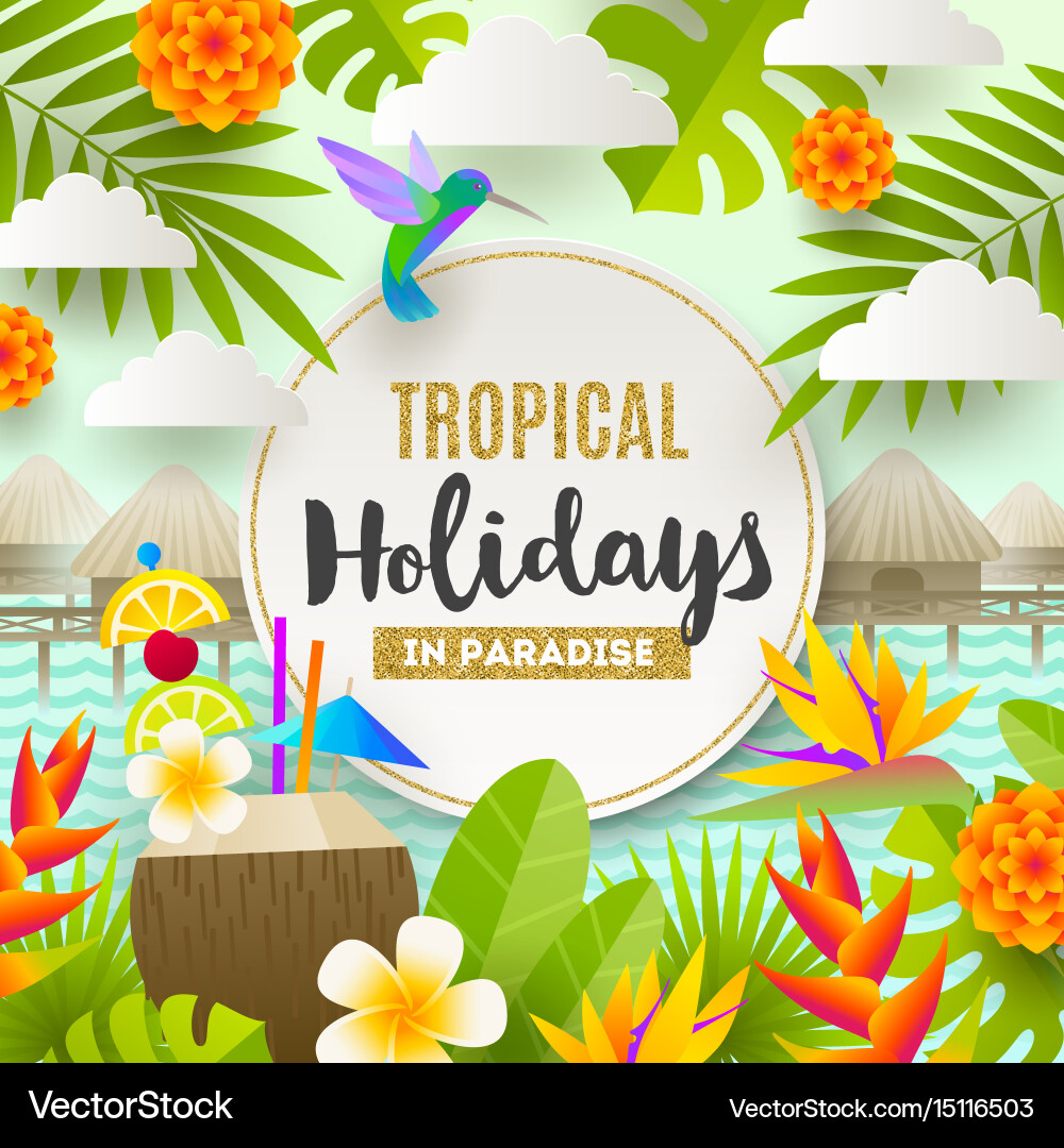 Tropical holidays and beach vacation design Vector Image