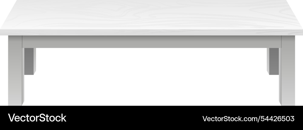 Wooden table realistic mockup white empty surface Vector Image
