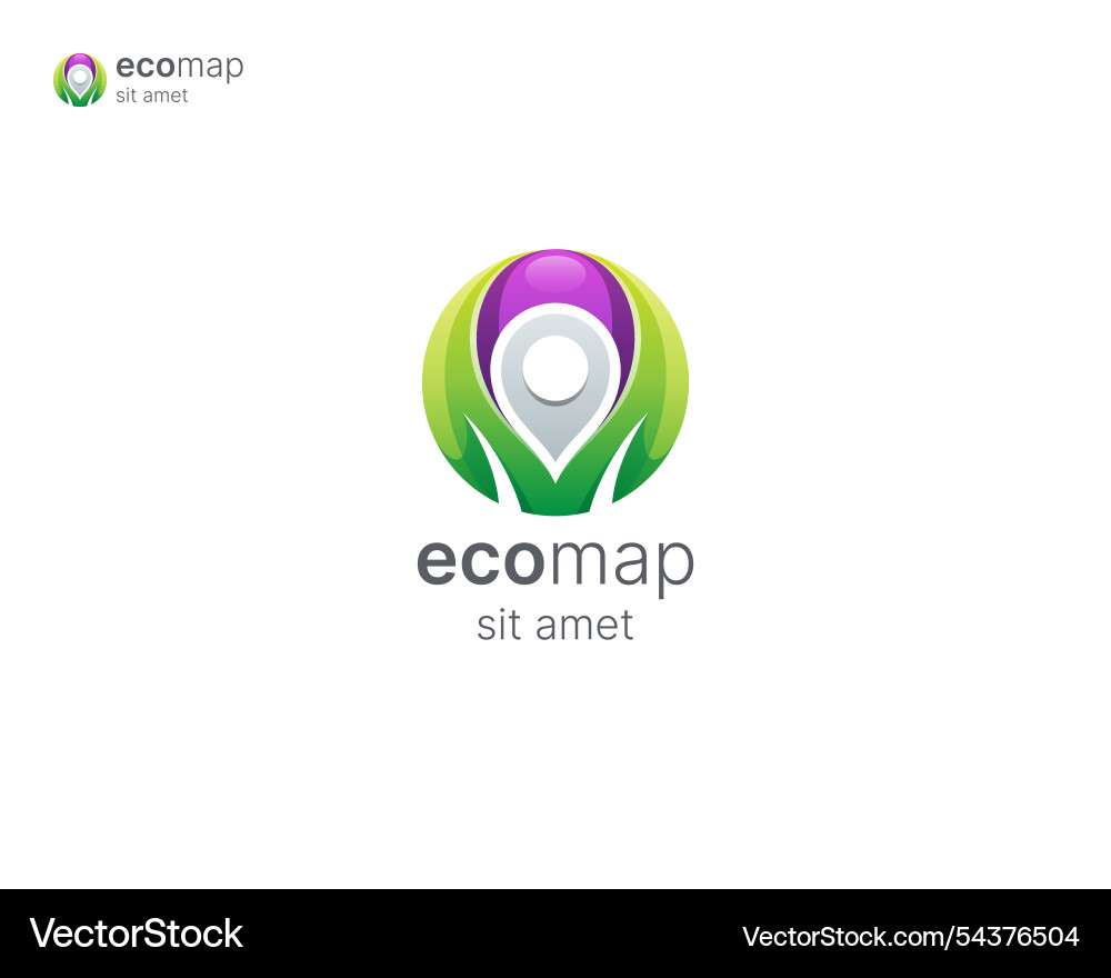 Abstract colorful leaf map logo Royalty Free Vector Image