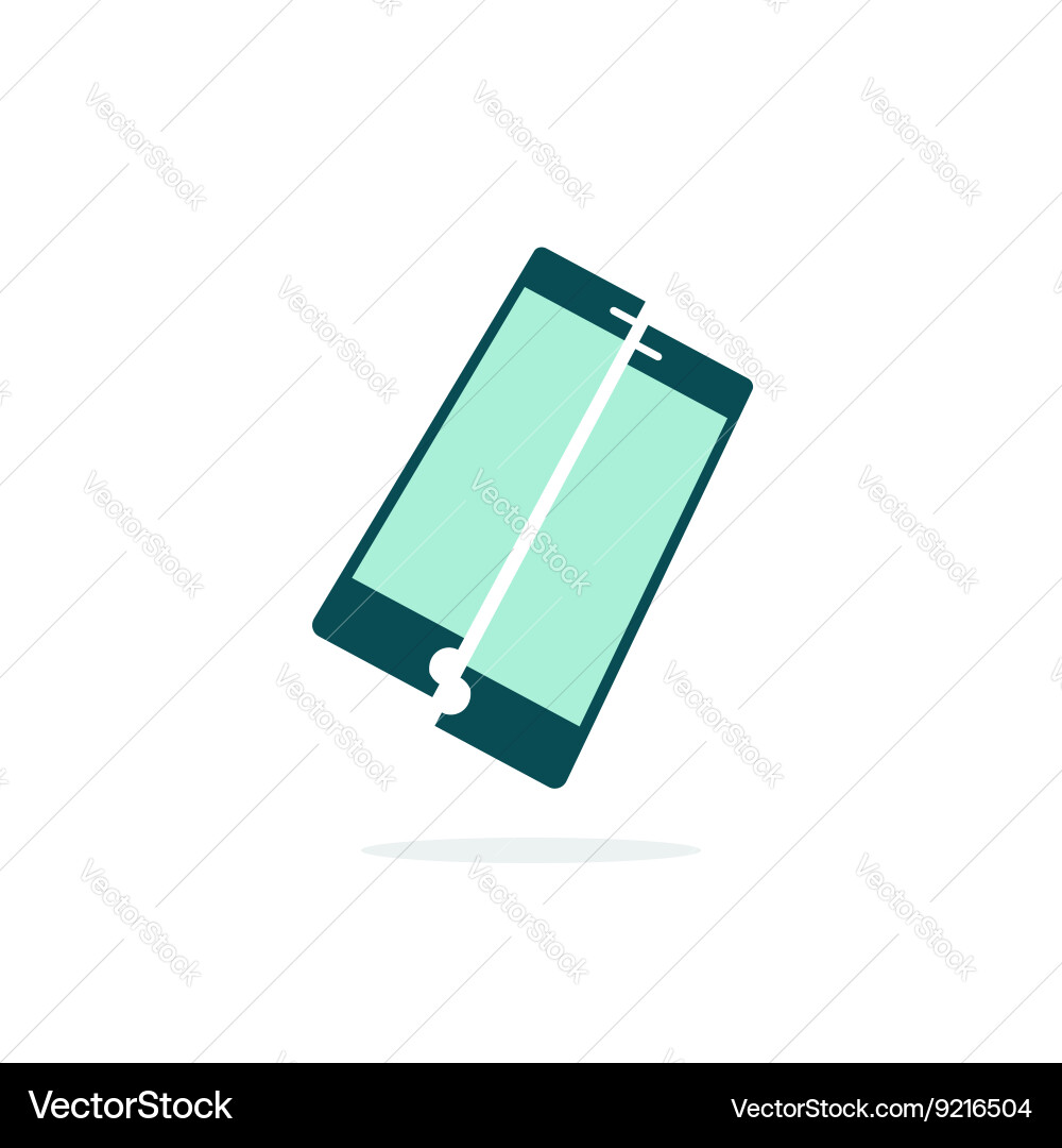 Broken mobile phone icon crushed Royalty Free Vector Image