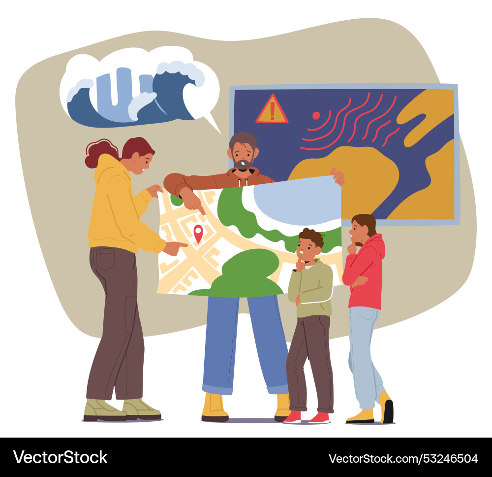 Family Disaster Preparedness Royalty Free Vector Image