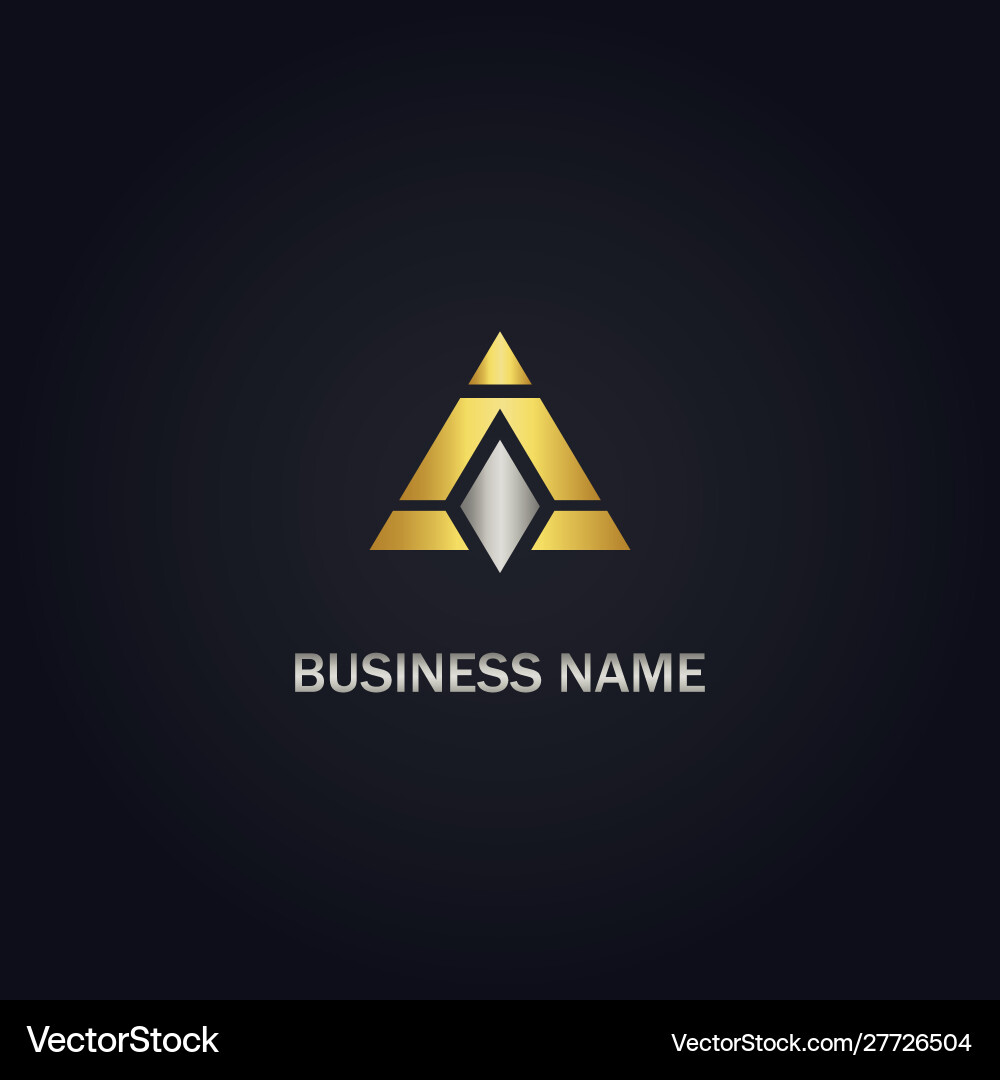 Gold Triangle Logo Royalty Free Vector Image - VectorStock